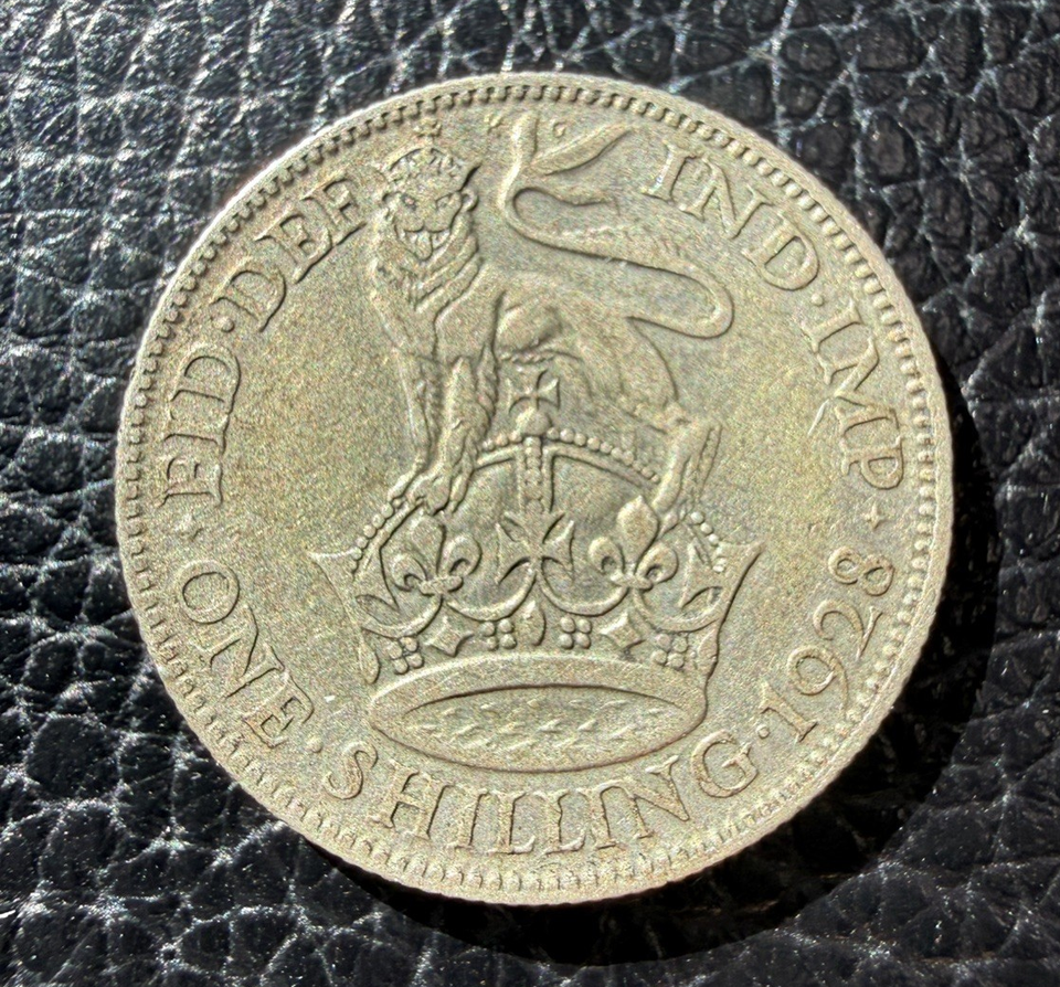 British Coins (2) -1928 & 1939 One Shilling-50% silver-Free Ship-Nice ...