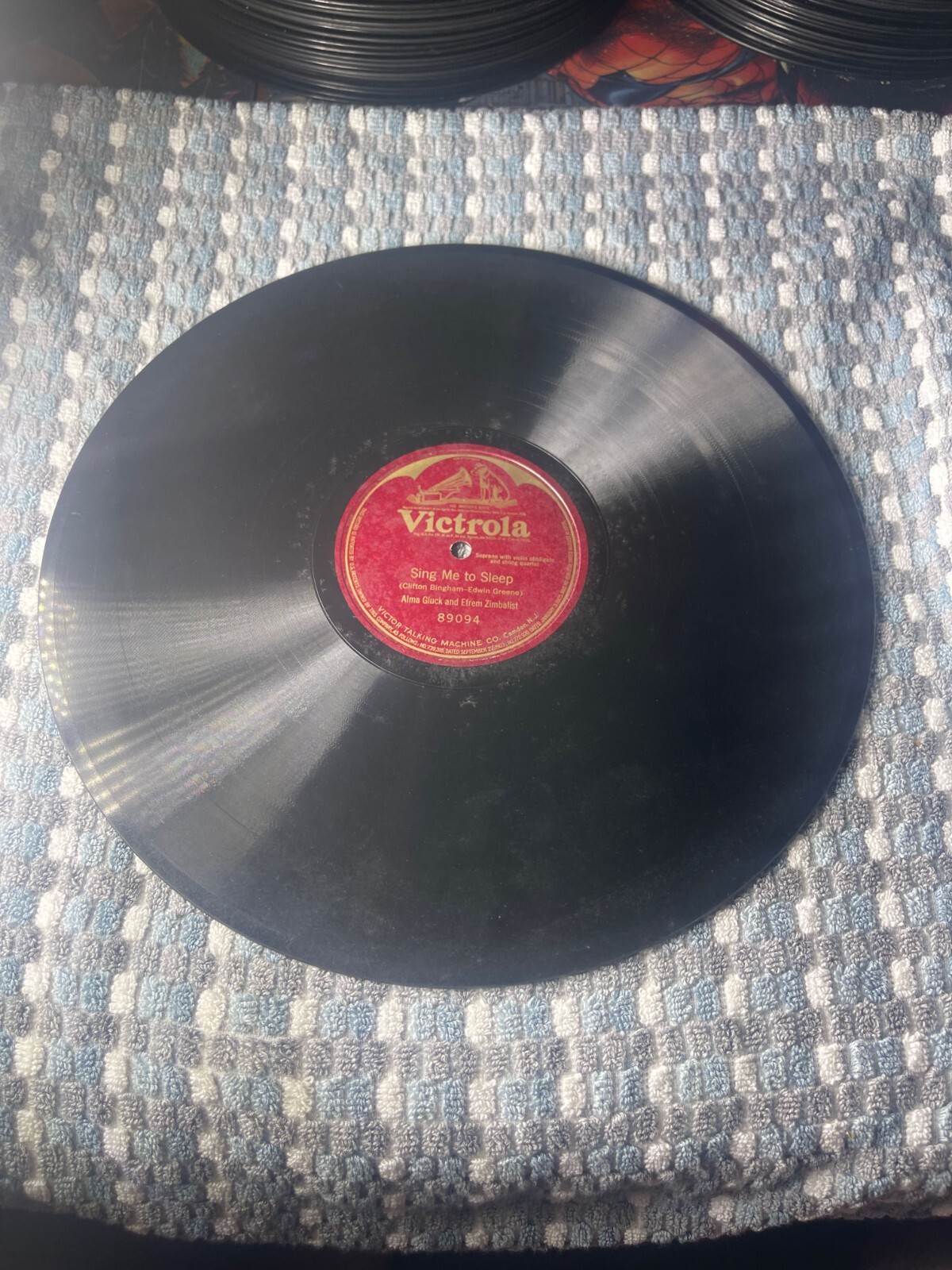 12" VICTROLA Record 78 rpm 89094 SING ME TO SLEEP Alma Gluck & Efrem ...