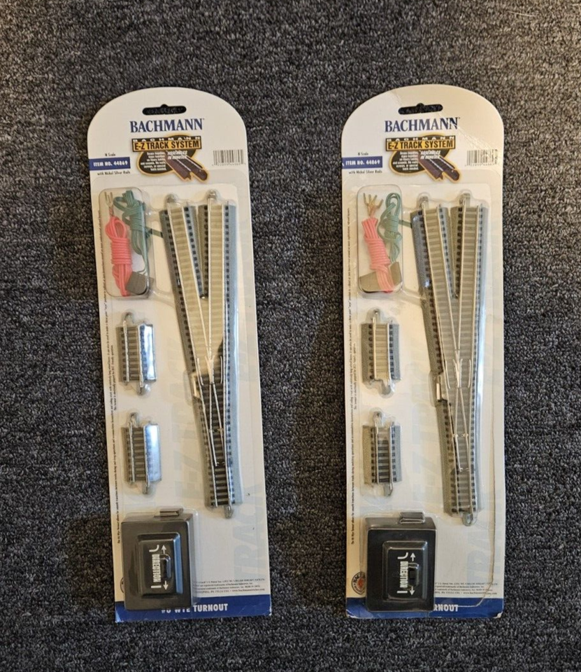 Bachmann EZ Track N Scale 44869 #6 WYE Turnout Lot of 2 Nickel Silver ...