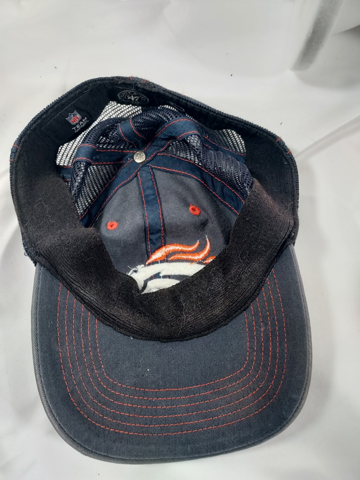 NFL Denver Broncos Logo Patch cap hat, L-XL, ‘47 Brand Franchise grey ...