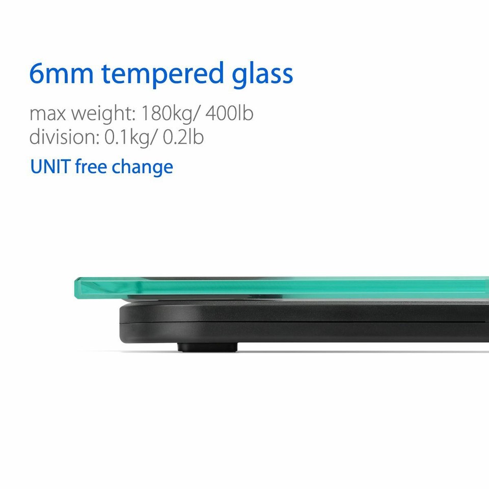 1byOne Digital Glass Bathroom Accurate Body Weight Scale with Step-on ...