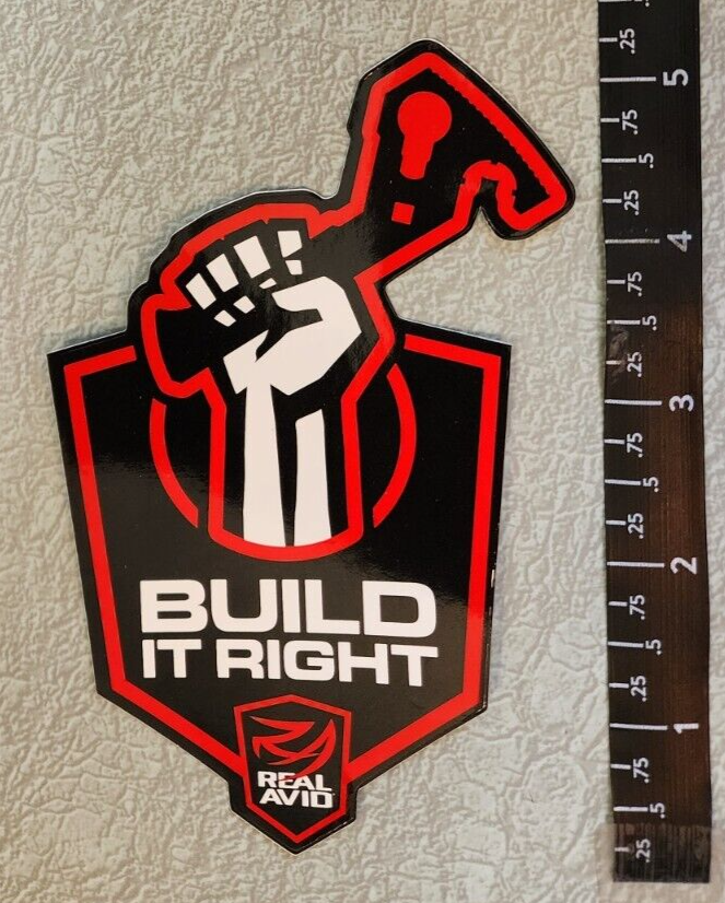 Real Avid Build It Right Hammer and Fist Vinyl Sticker Decal OEM ...