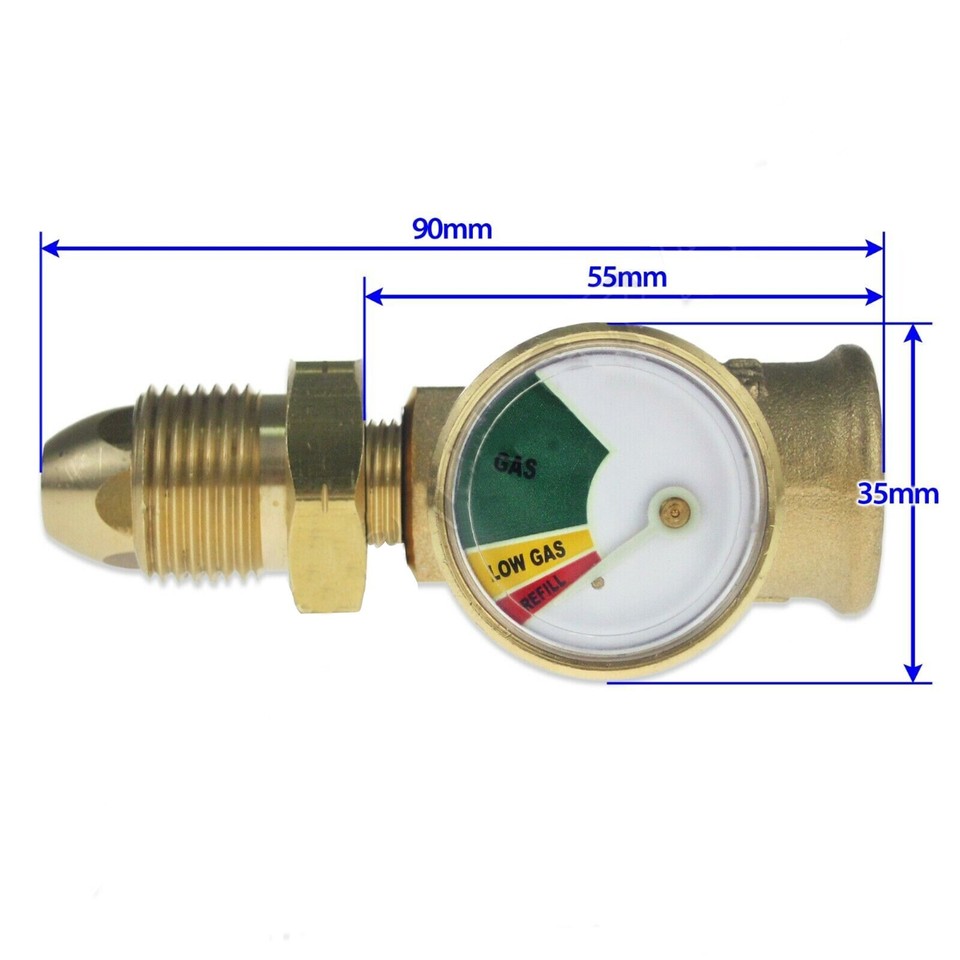 HIGH LOW GAS PRESSURE GAUGE LEVEL INDICATOR PROPANE LPG BOTTLE CYLINDER ...