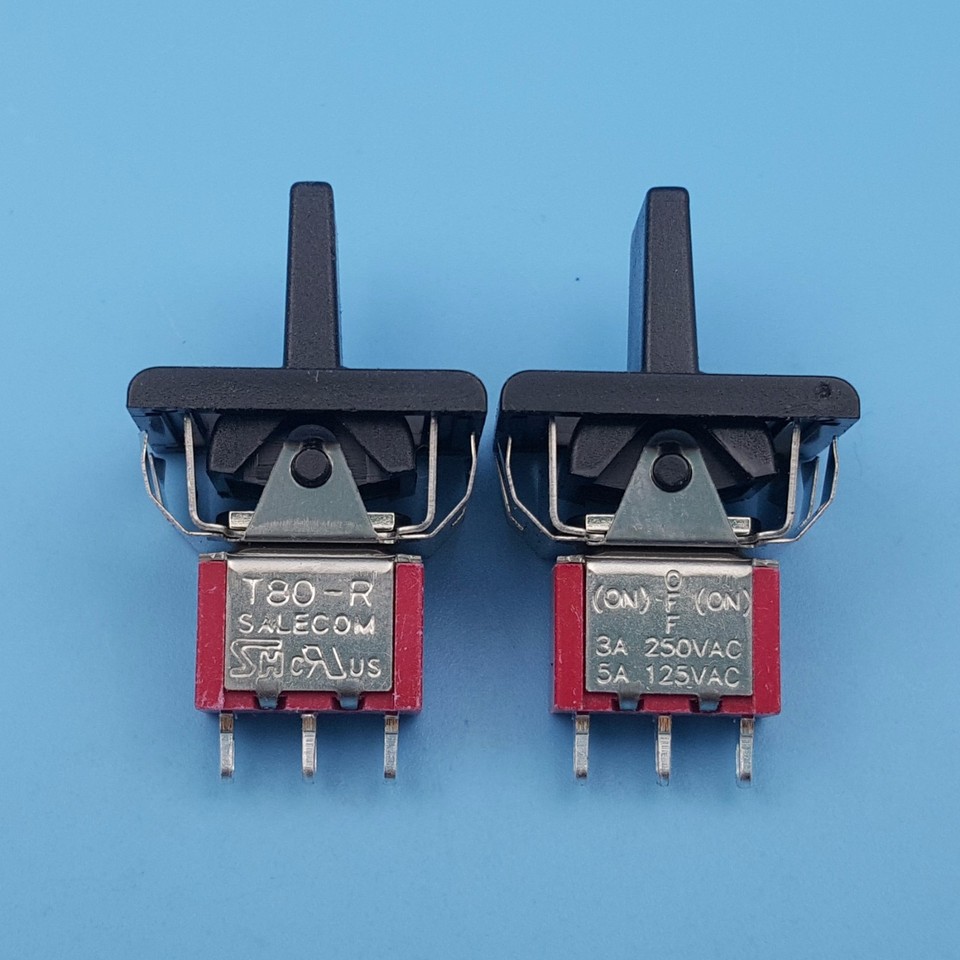 5Pcs SH R8016A-P14 3Pin Momentary MOM-OFF-MOM SPDT Mini Paddle Toggle ...