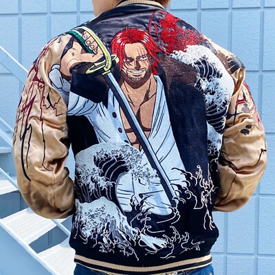 ONE PIECE Red Haired Shanks Reversible Sukajan Embroidery ONE PIECE Red Haired Shanks Reversible Sukajan Embroidery