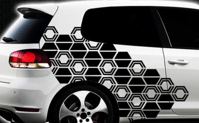 Hexagon Pixel Cyber Camouflage XKL Set Car Decal Sticker Tuning ...