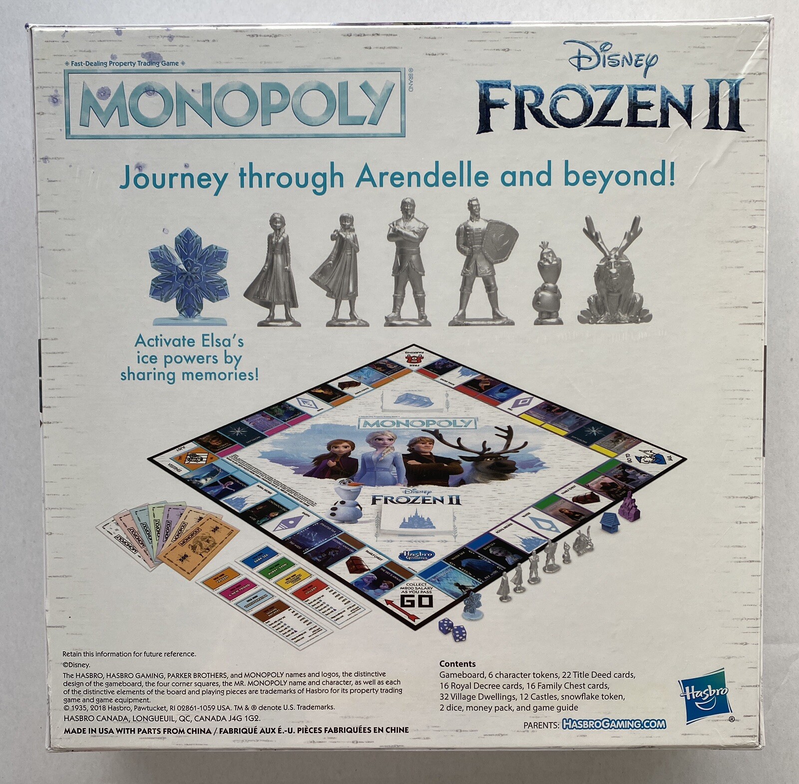 Monopoly Disney Frozen 2 Edition Board Game Ages 8+ Elsa Anna Olaf Gift ...