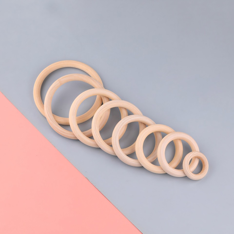 Solid Wooden Rings Natural Wood Rings for Macrame DIY Crafts, Ornaments ...