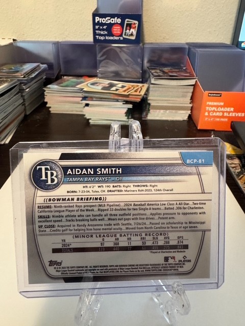 Aidan Smith 2025 Bowman Prospects Chrome Wave /350 Tampa Bay Rays | eBay