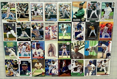 RICKEY HENDERSON - Huge 32 different card lot! A’s-YANKEES-METS-PADRES+ ...