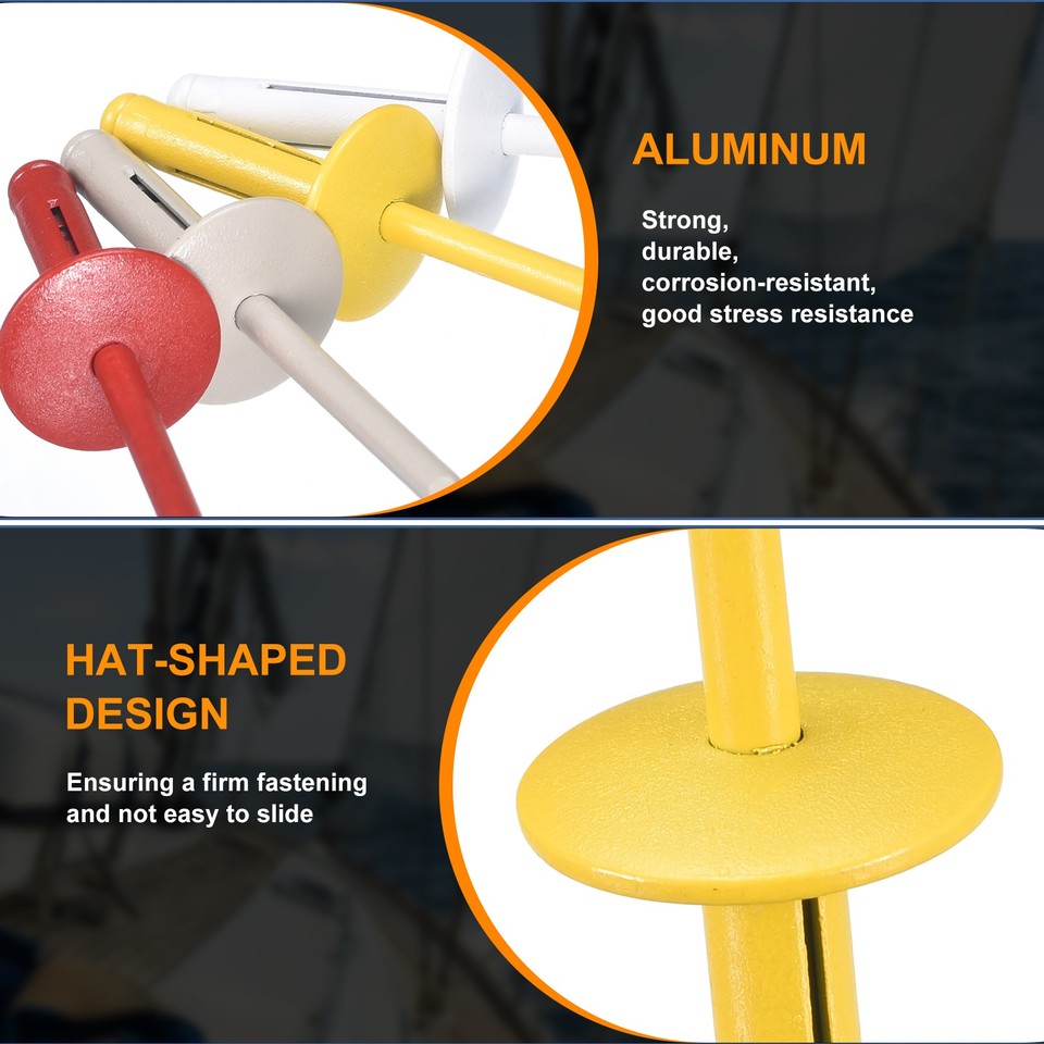 100Pcs 5/32"x1" Aluminum Large Head Tri Grip Rivets for Marine Boat ...