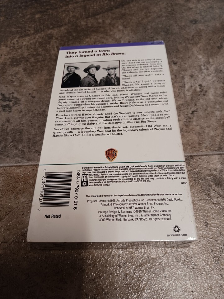 Vintage Rio Bravo Movie VHS Tape Factory Sealed John Wayne DS Western ...