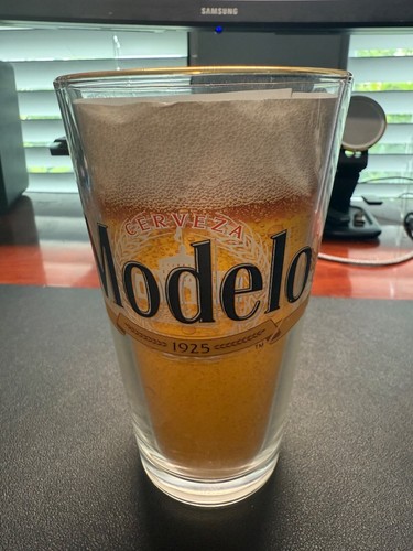 Cerveza MODELO Signature 1925 Gold Rim 16 Oz. Pint Beer Glass PACK OF 2 ...