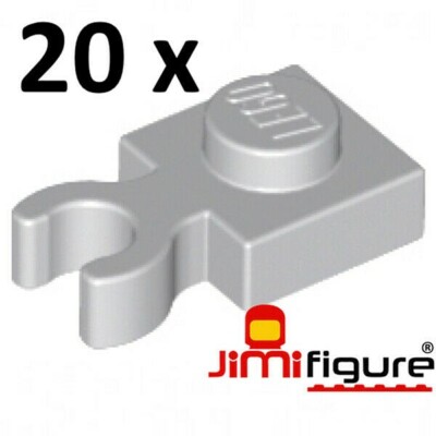 NEW 20 x LEGO 1x1 Modified Plate with Clip Vertical Grip Light Bluish ...
