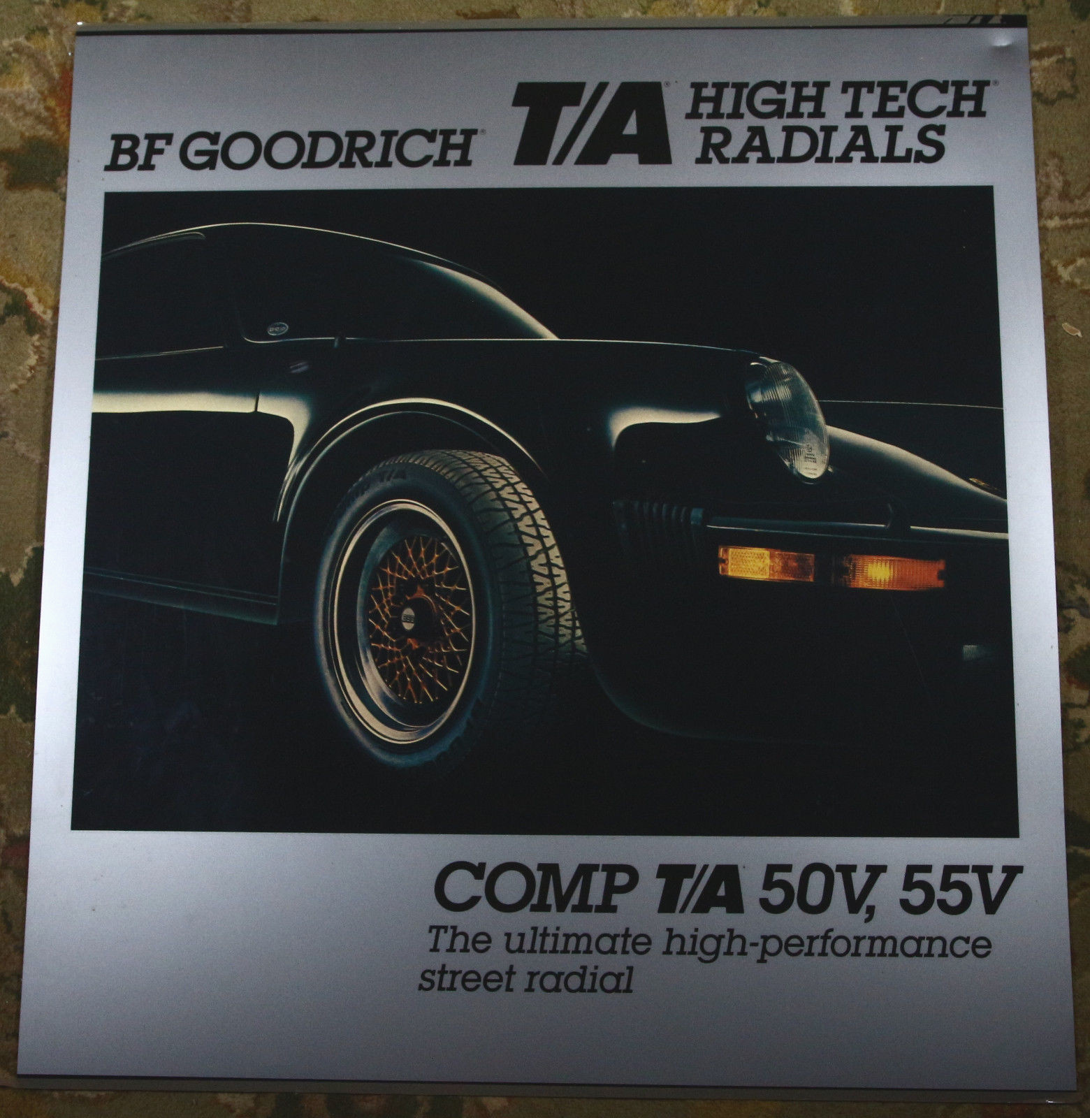 Vintage Porsche BF Goodrich Tire Advertising Poster High-Performance ...