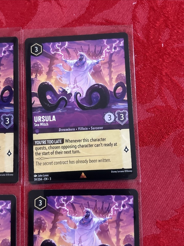4x Disney Lorcana: Into The Inklands - Ursula - Sea Witch - 59/204 x4 ...