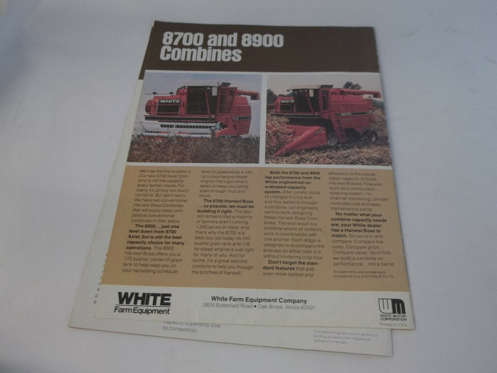 White 9700 Axial Combine 8700 8900 Combines Sales Brochure | eBay