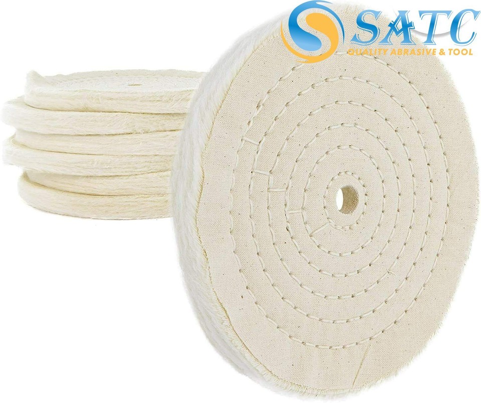 150/200mm Buffing Wheel for Polishing 5/8 inch Arbor White Yellow 40/50 ...