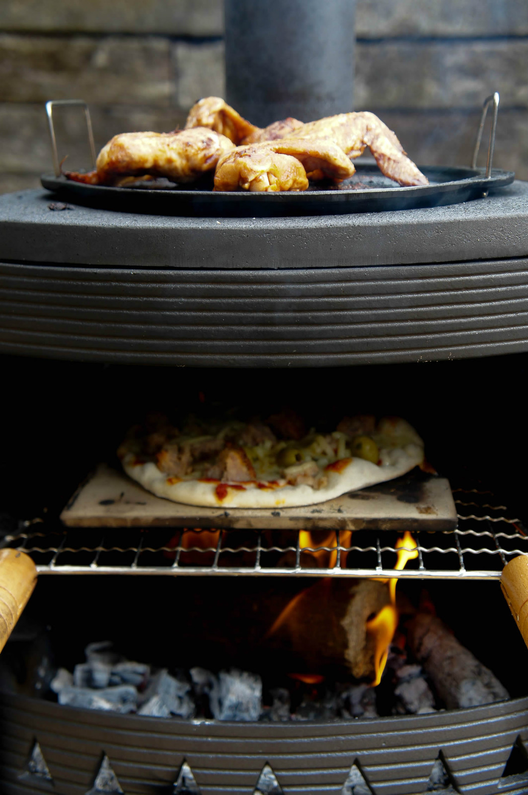 Hellfire GARDEN Cast Iron Stove Cooker BBQ Patio Heater Pizza Oven Fire ...