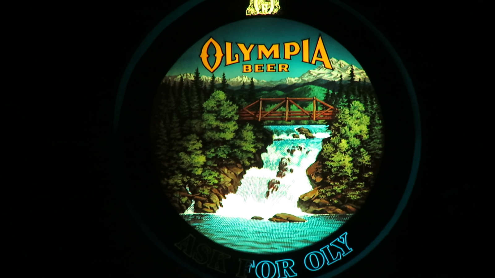 Vintage 1980 ASK FOR OLY OLYMPIA Beer Barrel Motion Sign WORKS PERFECT ...