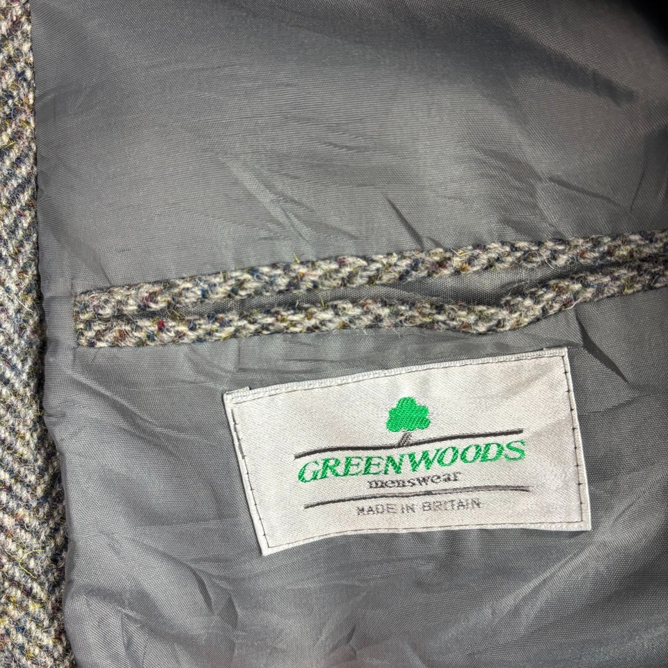 Harris Tweed Jacket Adult 46R Grey Country Hunting Outdoor Weave Blazer ...