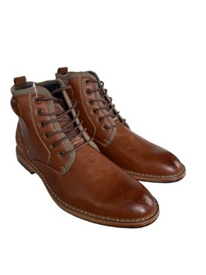 Mens Charles Southwell Tan/Green Lace-Up Smart/Casual Dress Boot in ...