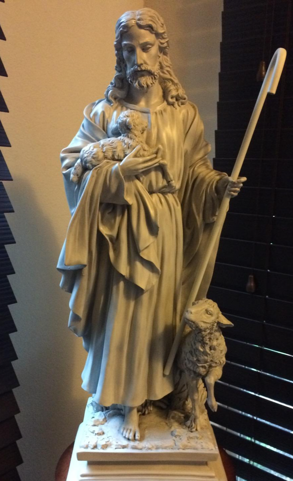 28 inch Jesus Statue Faux Stone Garden Backyard Religious Christian ...