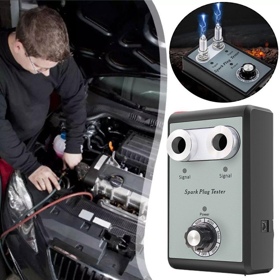 Car Spark Plug Tester Dual Hole Diagnostic Ignition Analyzer Tester A ...