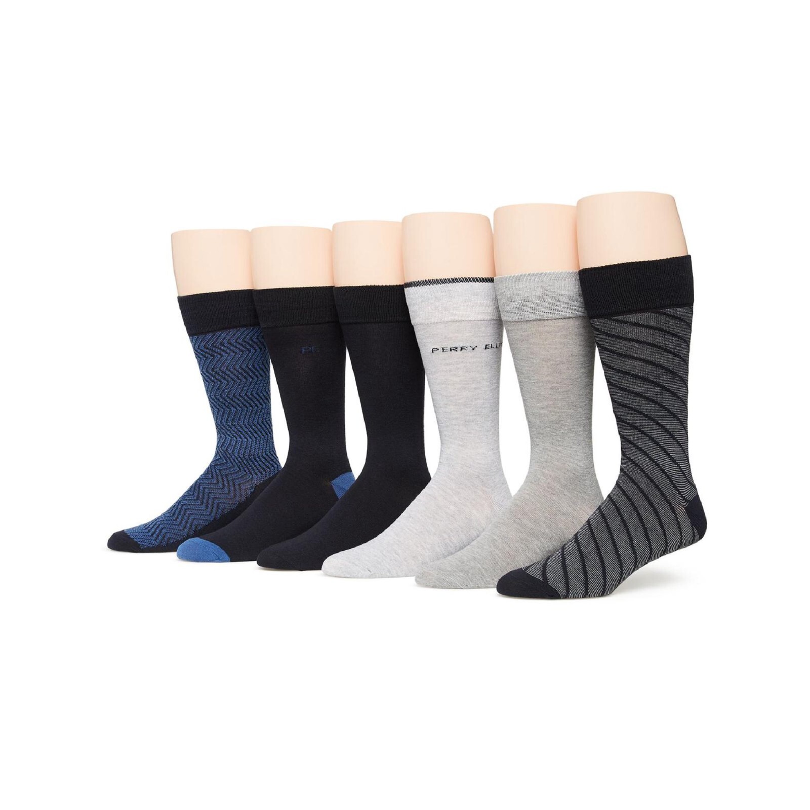 Perry Ellis Portfolio Men's 6-Pack Socks Blue Assorted | eBay