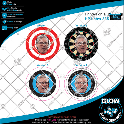 Keir Starmer Funny Target Novelty Office Car Van Laptop Wall Sticker ...