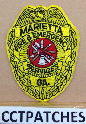 MARIETTA, GEORGIA FIRE & EMERGENCY SERVICES BADGE SHOULDER PATCH GA | eBay