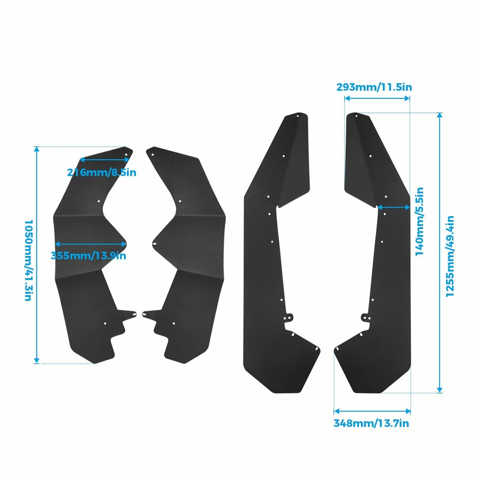Rear & Front Fender Flares Mud Flap for 2020-2024 Polaris RZR Pro XP ...