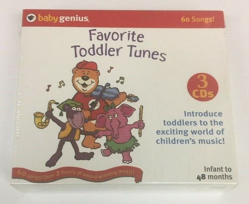 Brand NEW Sealed BABY GENIUS Favorite Toddler Tunes CD 3-Disc Set 0-48 ...