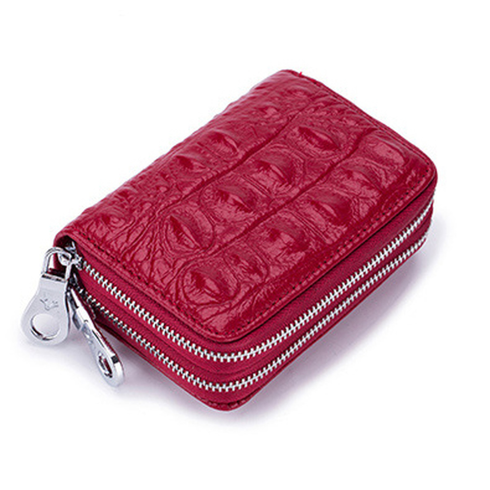 Men Womens Genuine Leather Card Case RFID Credit Card Holders Double ...