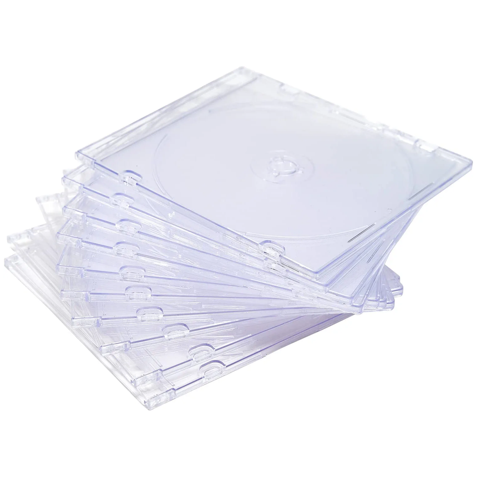 10-100 Standard Clear Tray CD Jewel Case Slim PP DVD Disc Storage Cover ...
