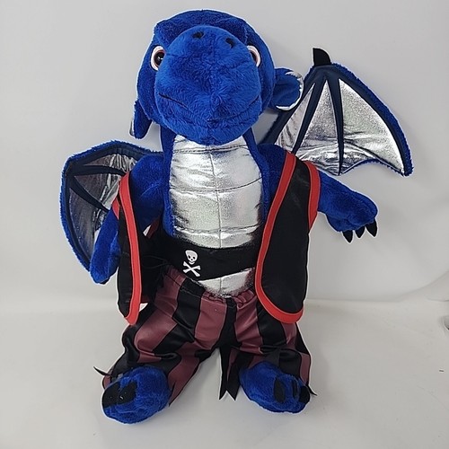 Animaland Blue Pirate Outfit Dragon Silver Plush Soft Toy Stuffed 16 ...