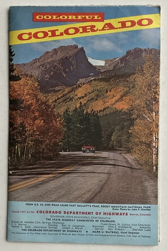1961 Colorful Colorado Travel Brochure With Map Dept Of Highways | eBay