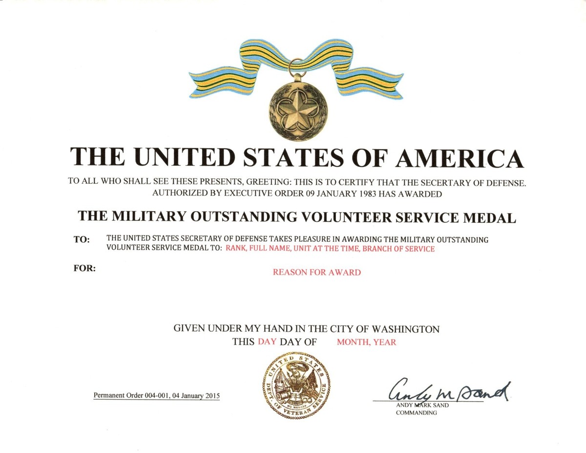 Volunteer Certificates