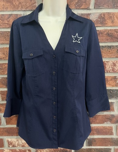 Cato Women’s Dallas Cowboys Texas Button Up Shirt 3/4 Sleeves Size M | eBay