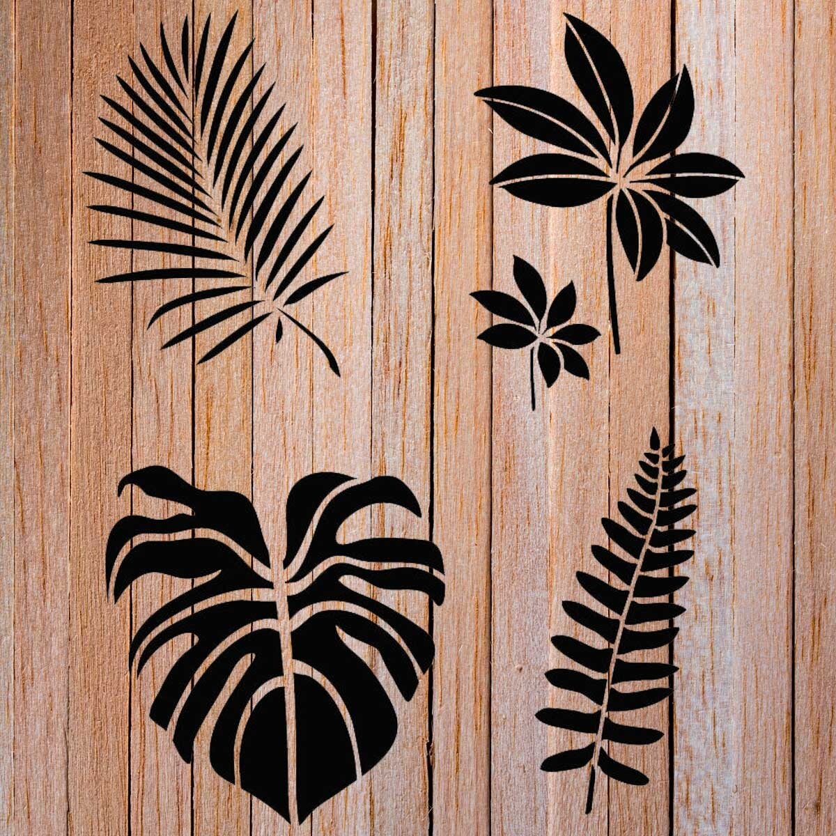 Tropical Leaf Stencils Tropical Leaf Reusable Paint Stencil Large
