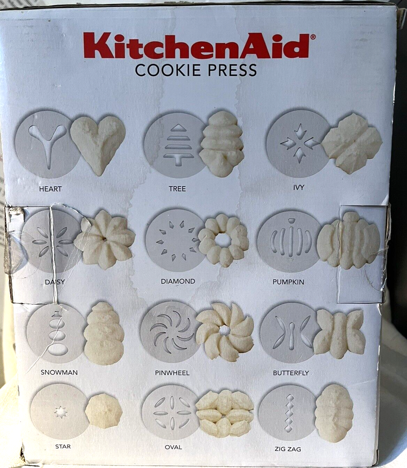 KitchenAid Gourmet Cookie Press Set Stainless Steel/Black 12 Discs ...