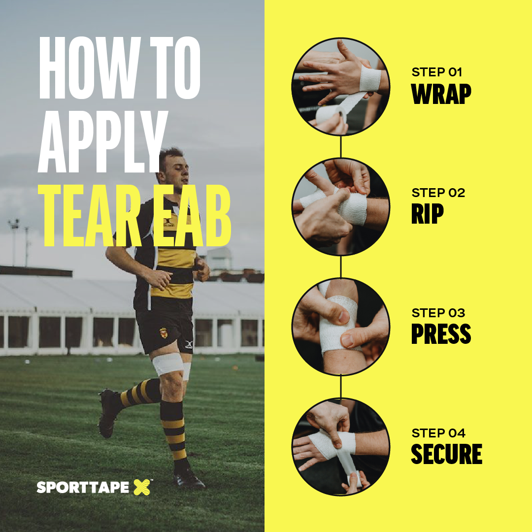 Tear EAB (Elastic Adhesive Bandage) - Strapping Rugby Lifting Finger ...
