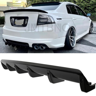 For Acura TL 2004-2008 Rear Bumper Diffuser 6 Fin Splitter Lip Spoiler ...