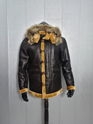 B7 Parka Flight Black Genuine Sheepskin Leather Coat Jacket | eBay
