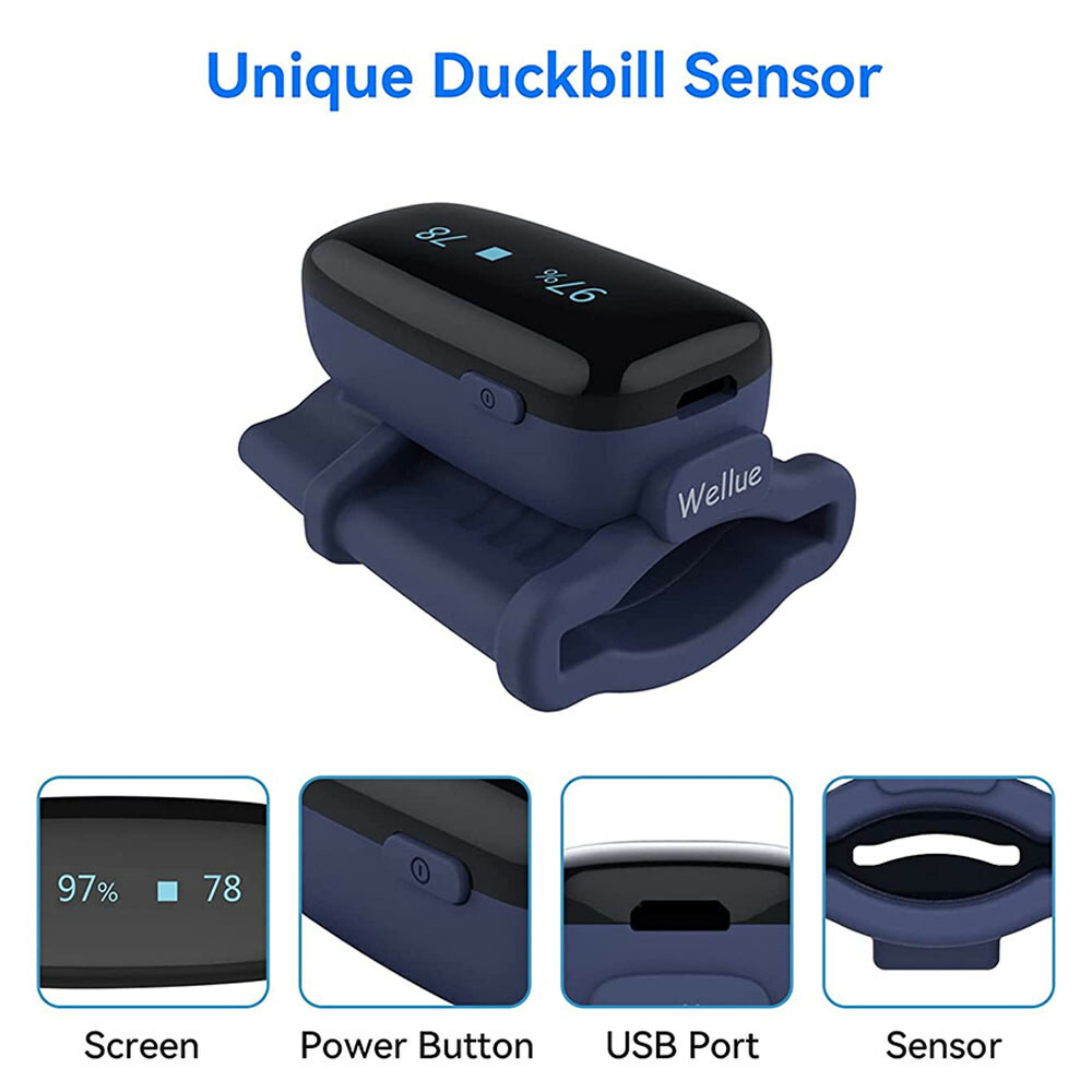 Oxyfit Bluetooth Fingertip Pulse Oximeter Tracking SpO2 and Heart Rate ...