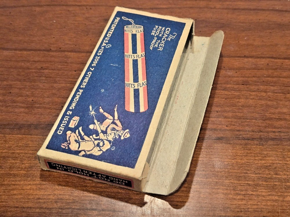 VINTAGE HITT'S THUNDER FLASHCRACKA 1930'S FIRECRACKER BOX USA MADE IN ...