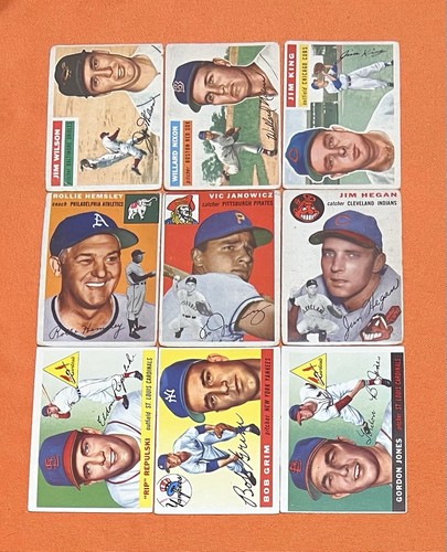 1954-56 Topps (9) Different Vintage Baseball Card Lot *CgC605* | eBay