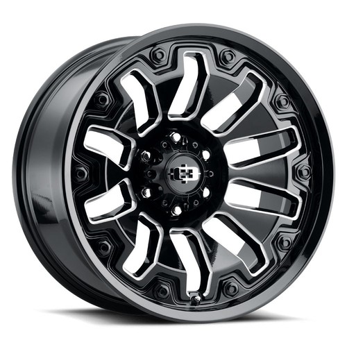 20x10 Vision 362 Armor 6x135 -25 Black Milled Black Insert Wheels Rims ...
