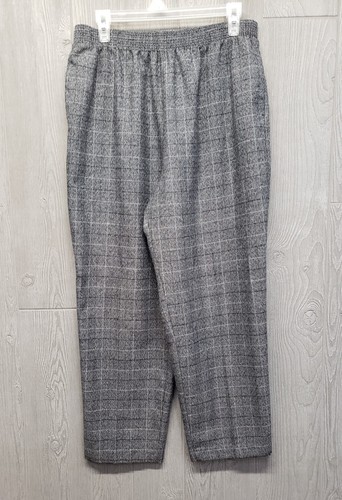 Kim Rogers Signature Pants Womens 14 Pull On Elastic Waist Black Gray ...