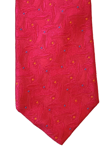 Robert Talbott Best of Class woven silk necktie red with blue & gold dot pattern | eBay